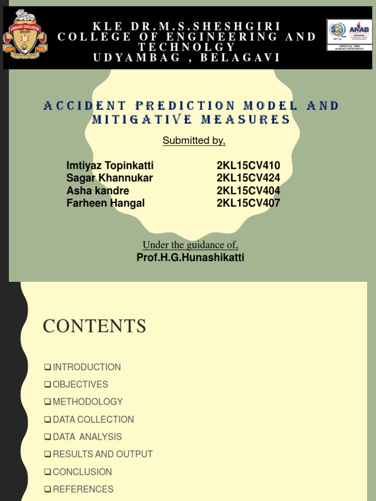 Accident Prediction Model and Mitigative Measures (FINAL) | PDF ...