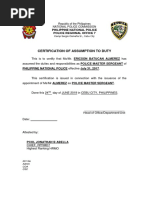 Assumption To Duty Sample | PDF