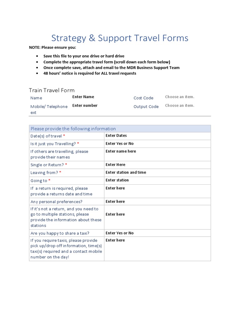 Travel Forms | PDF | Business