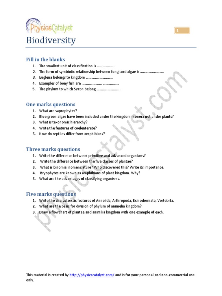Biodiversity | PDF