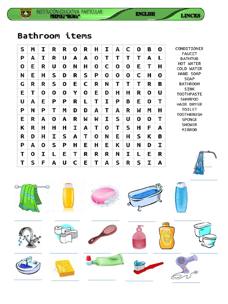 Bathroom Vocabulary and Activities | PDF