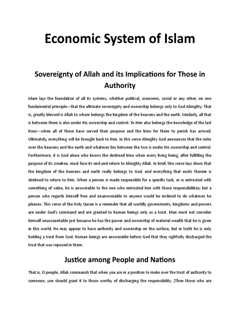 Economic System of Islam | Download Free PDF | Egalitarianism | Justice