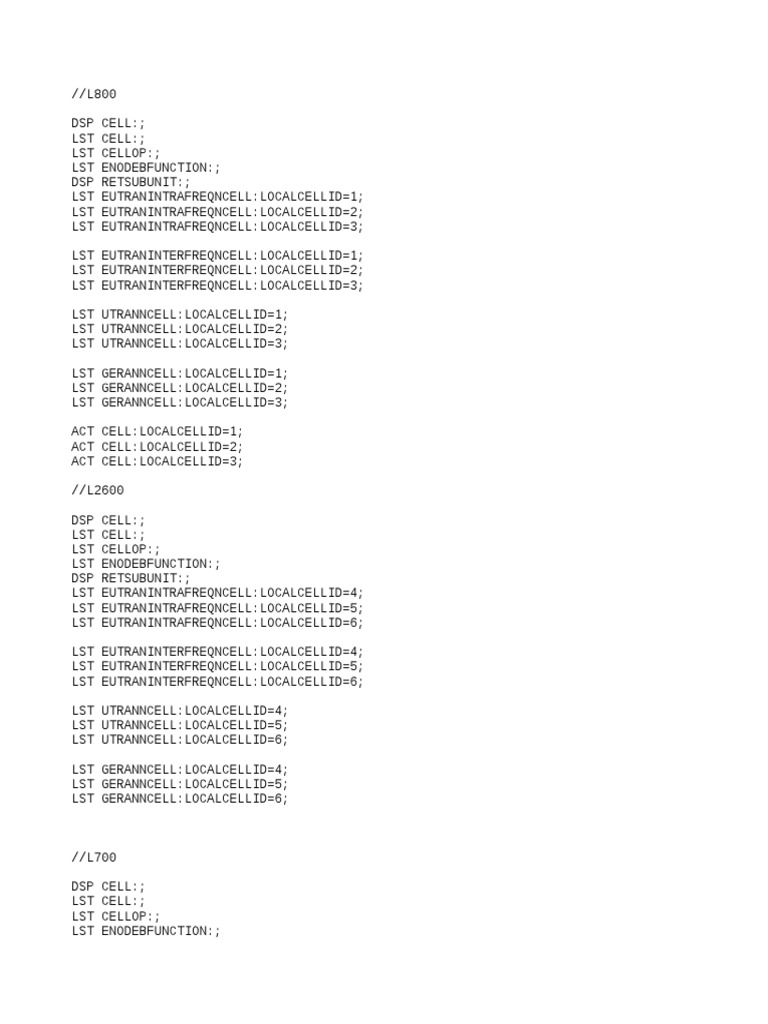 LST NBR MML - All Lte Freq | PDF