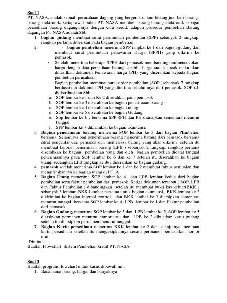 Soal Flowmap Sia | PDF