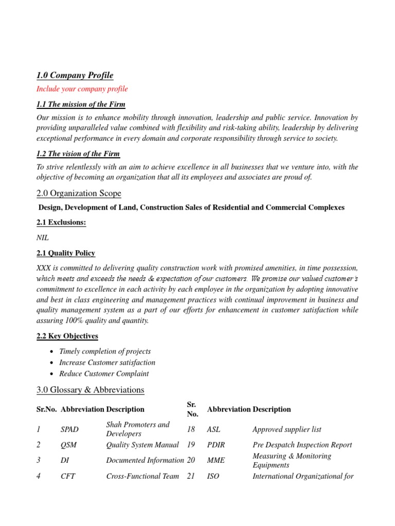 Sample Quality Manual ISO 9001-2015 | PDF | Quality Management ...