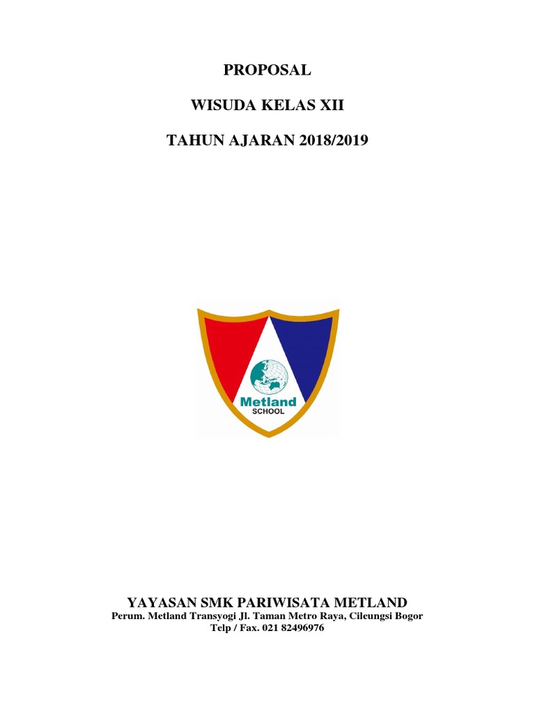 Proposal Wisuda SMK Metland 2019 | PDF