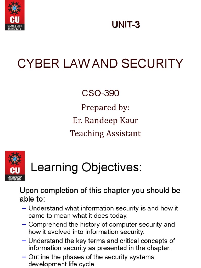 Cyber Law and Security: UNIT-3 | PDF | Information Security | Feasibility Study