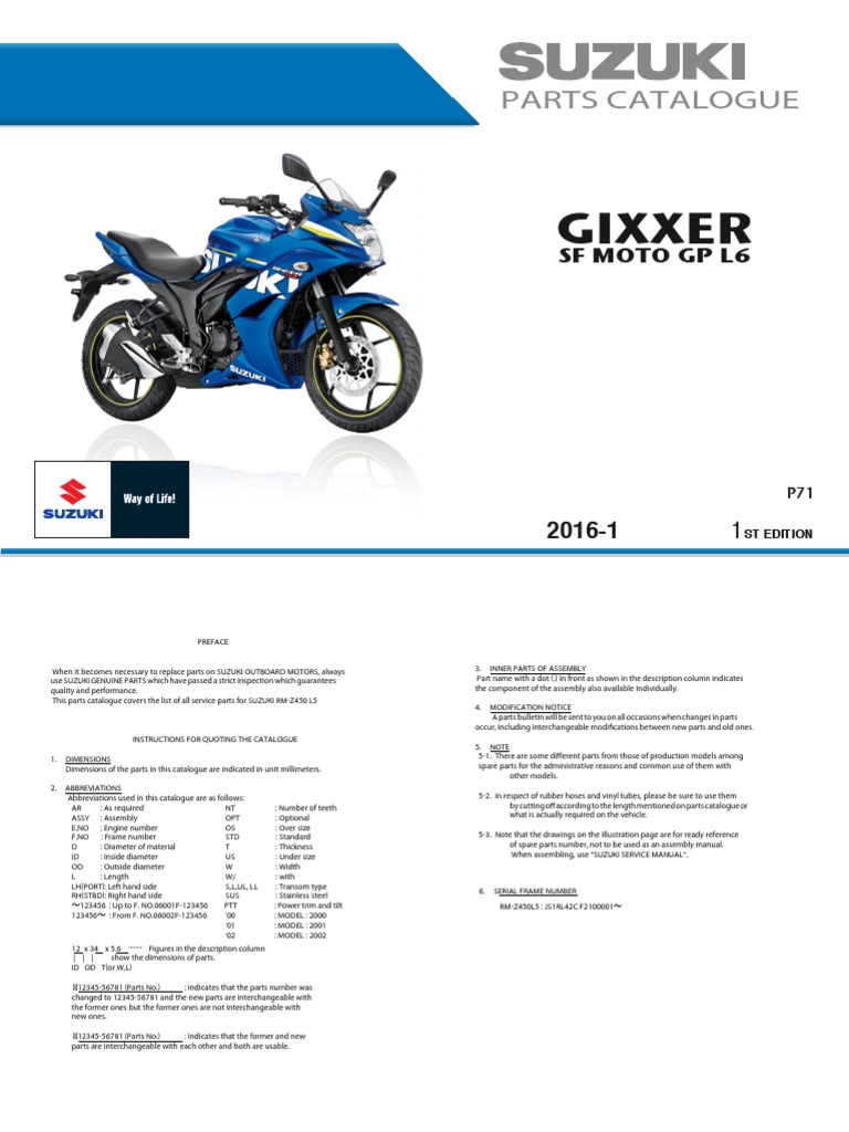 Gixxer SF Moto GP l6 p71 PDF | PDF | Internal Combustion Engine | Engines