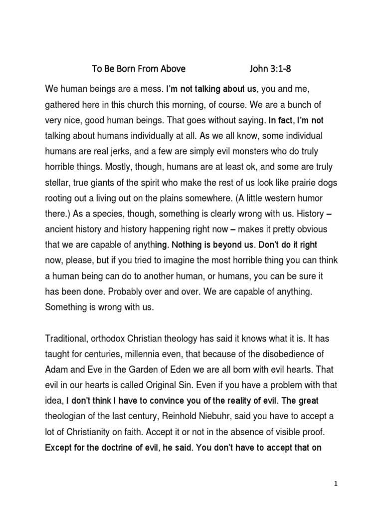 To Be Born From Above | PDF | Born Again | Jesus