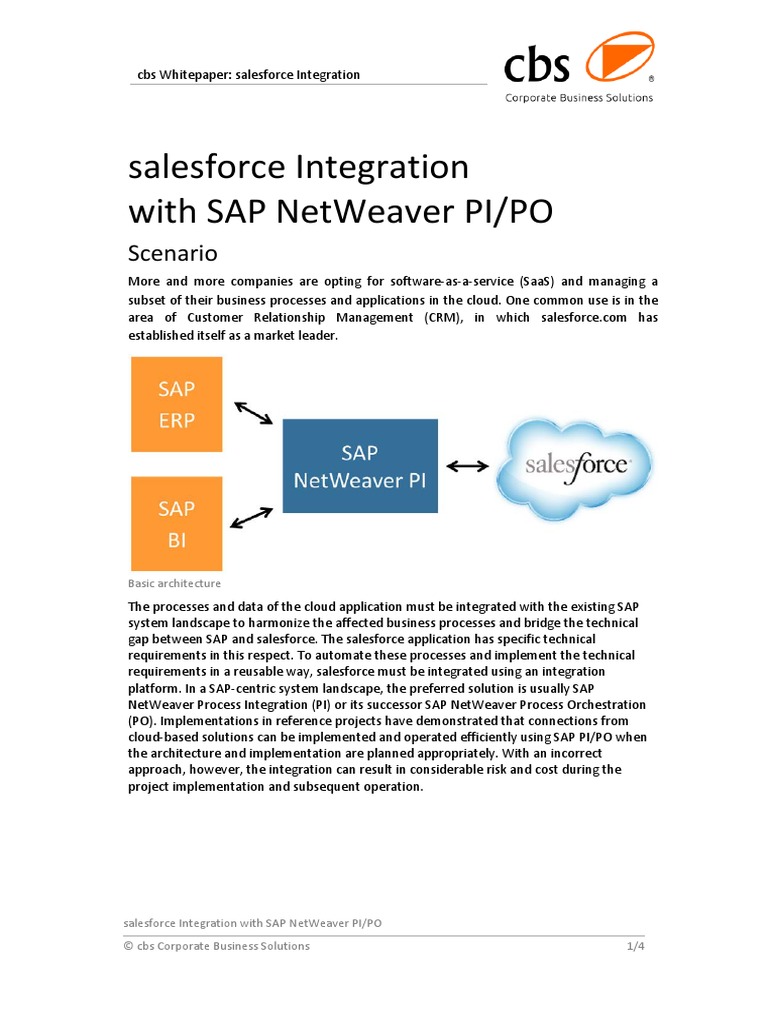Salesforce Integration With Sap Netweaver Pi/Po: Scenario | PDF | Salesforce.Com | Application ...