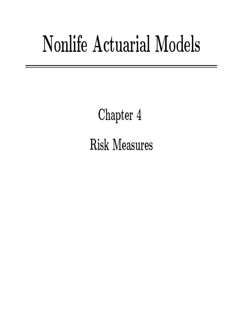 Nonlife Actuarial Models: Risk Measures | Download Free PDF | Value At ...