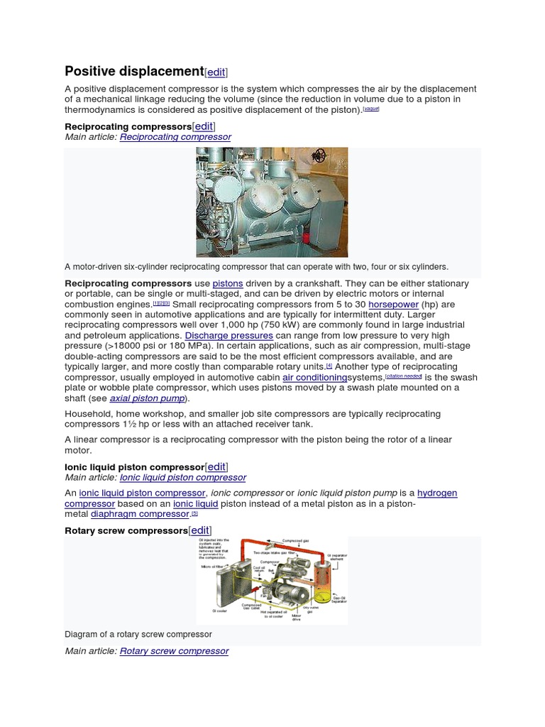 Positive Displacement Reciprocating Compressor Pdf Gas