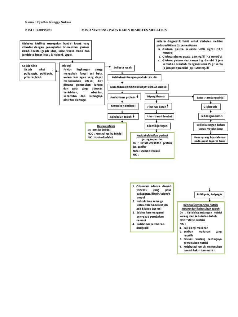 Mind Mapping Pada Klien Diabetes Mellitus | PDF