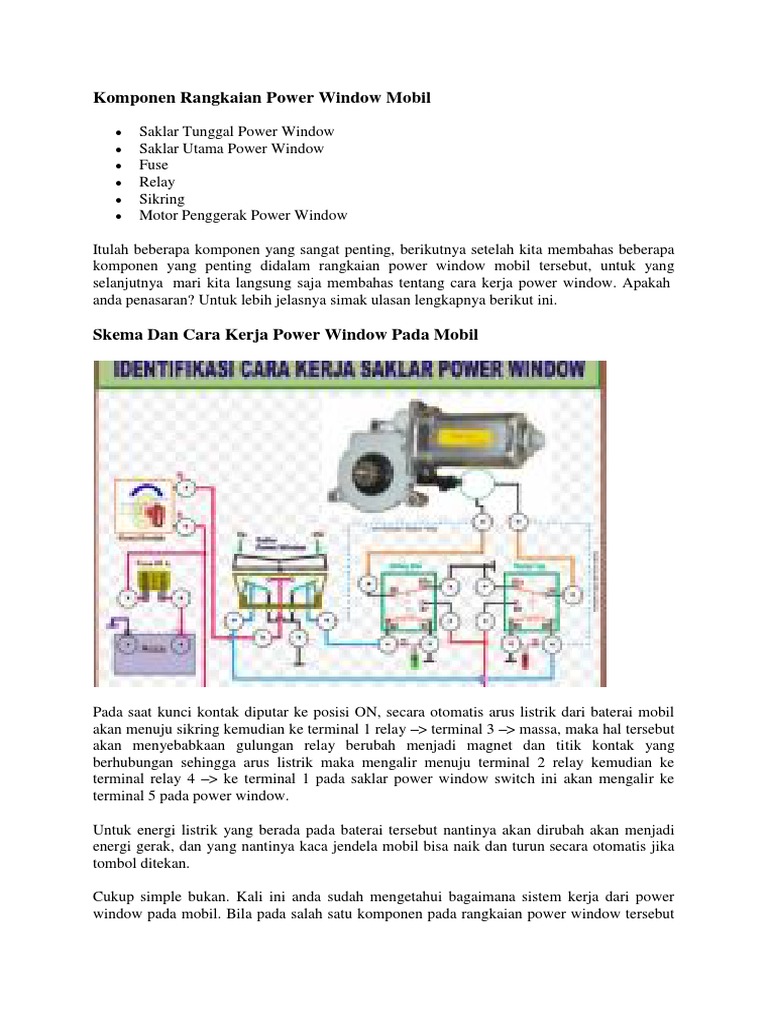 Komponen Rangkaian Power Window Mobil | PDF