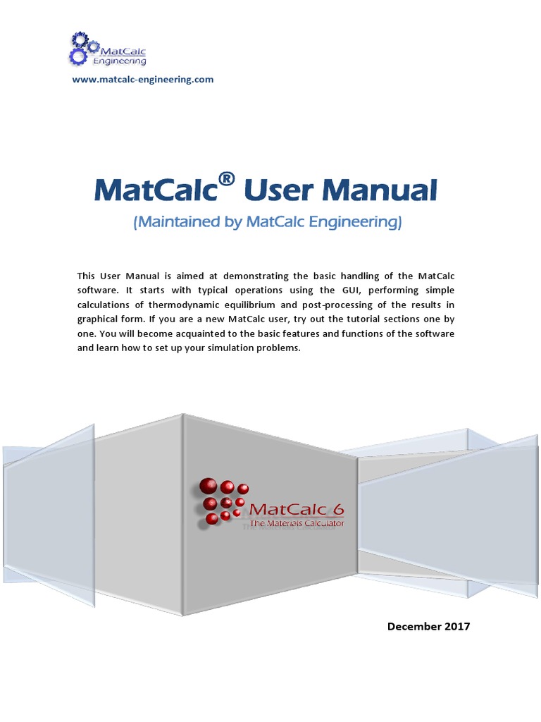 Matcalc User Manual: (Maintained by Matcalc Engineering) | PDF ...