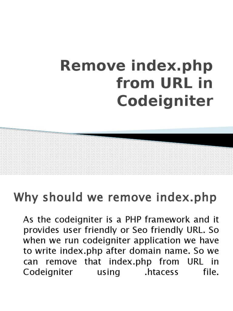 Remove Index PHP In Codeigniter PDF