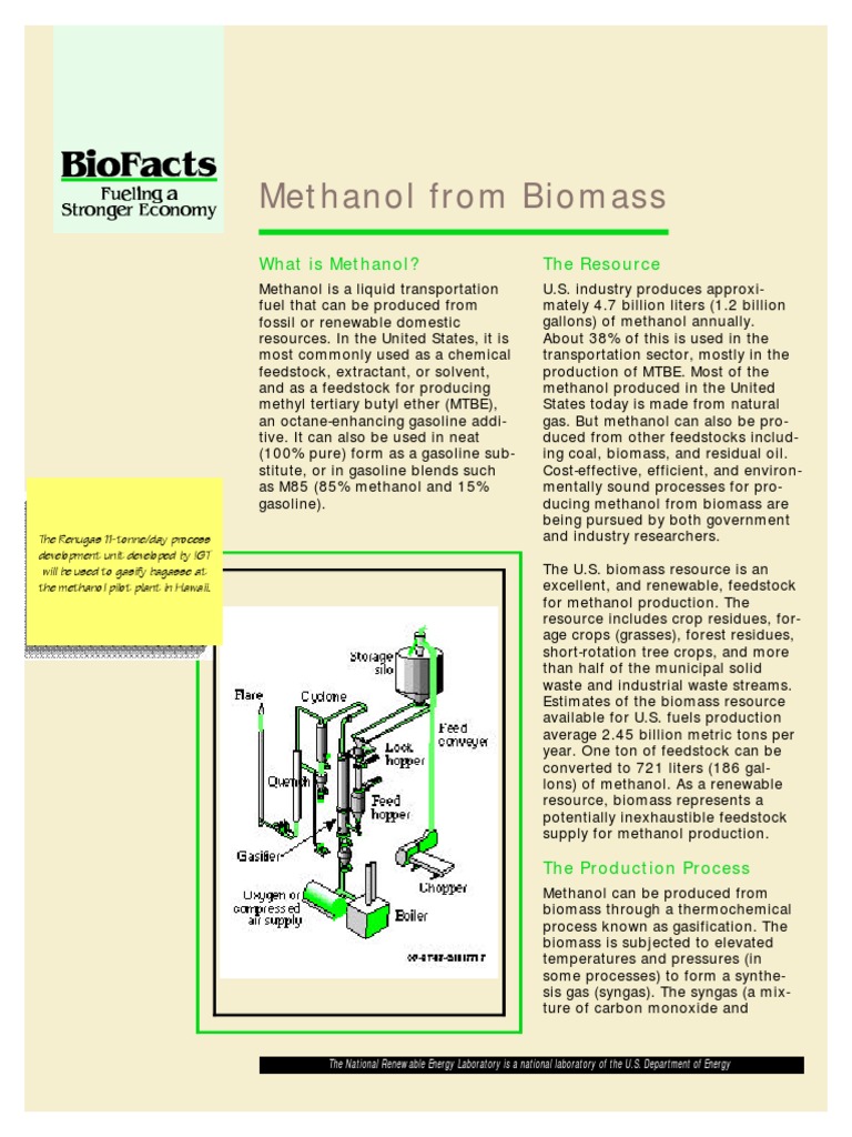 Methanol From Biomass: What Is Methanol? The Resource | PDF | Biofuel ...