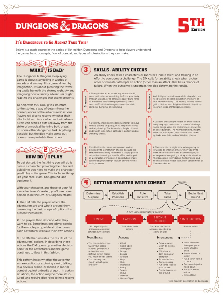 DND Basic CheatSheet | Download Free PDF | Dungeons & Dragons | Role ...