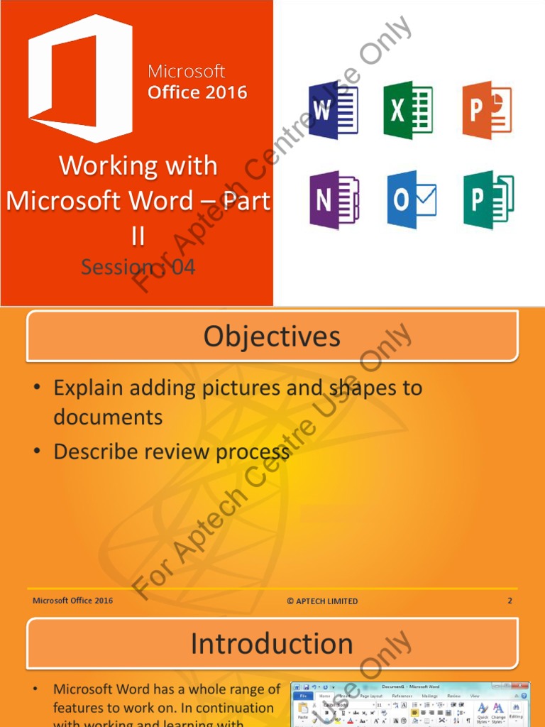 MS Office 2016 - S04 PDF | PDF | Microsoft Word | Menu (Computing)