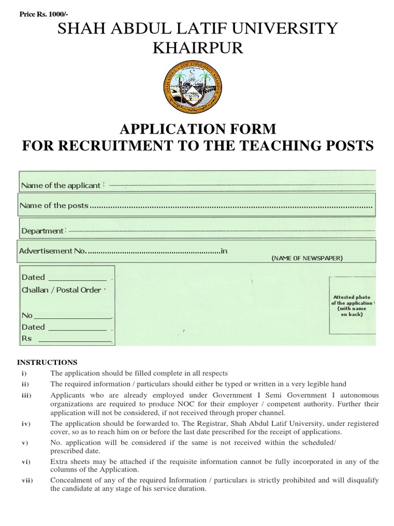 SALU Jobs Application Form PDF | PDF | Professional Certification ...