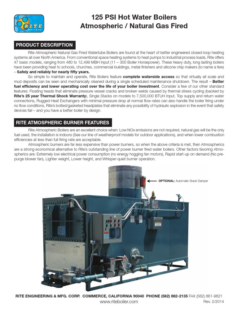 Hot Water Atmospheric BOILER | PDF | Boiler | Hvac