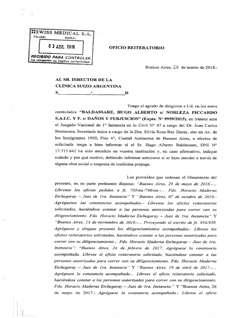 Acredita Diligenciamiento. Solicita Se Libre Oficio Reiteratorio | PDF