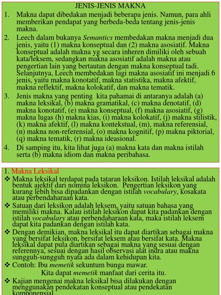 P5 Jenis-Jenis Makna | PDF