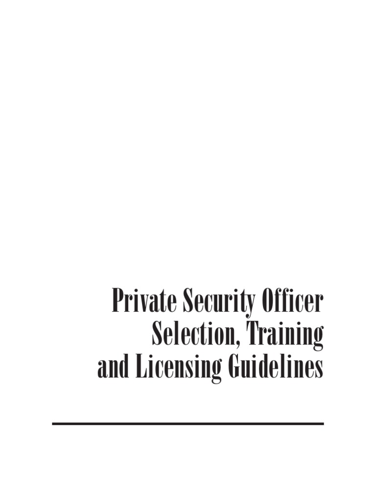 Private Security Guidelines | PDF | Security Guard | Criminal Record