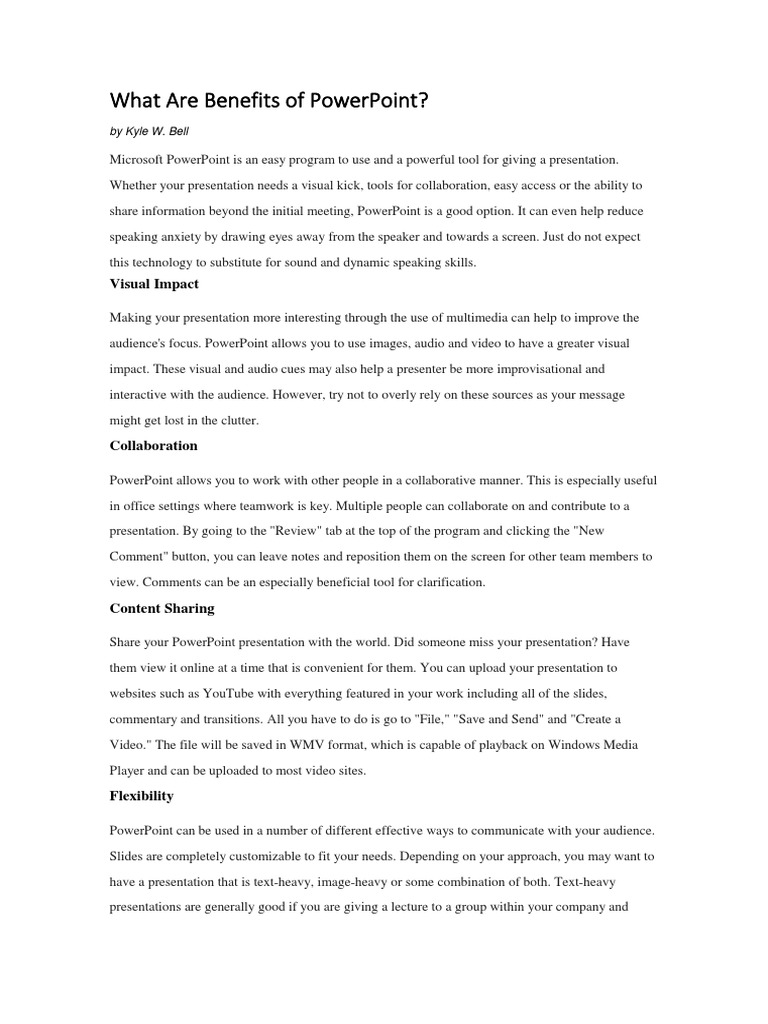 What Are Benefits of PowerPoint | PDF | Microsoft Power Point | Computing