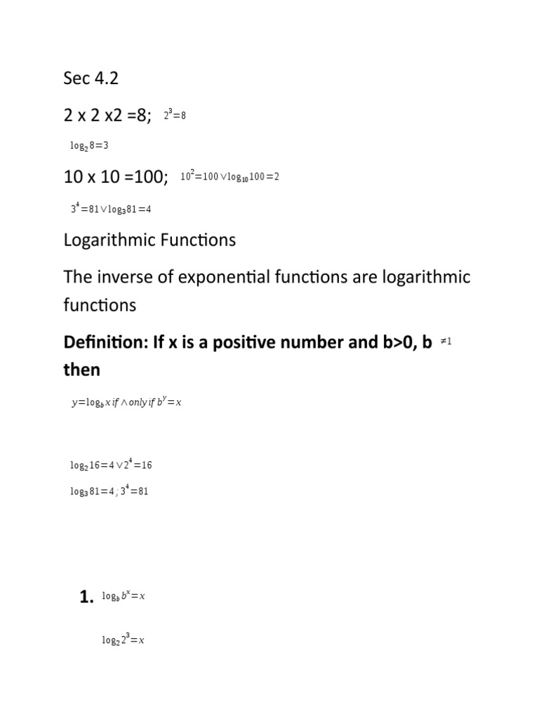Log Functions | PDF | Logarithm | Special Functions
