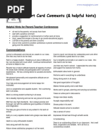 Positive Remarks for Student Performance | PDF | Educational Psychology ...