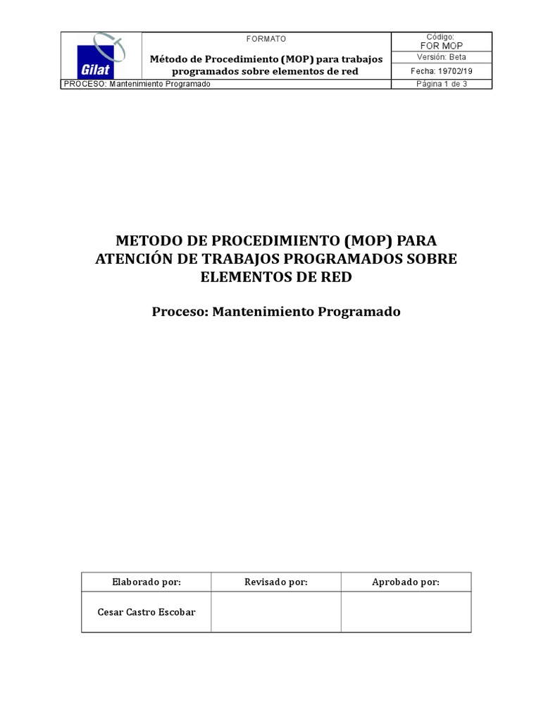 MOP para Mantenimiento de Redes | PDF | Informática | Software
