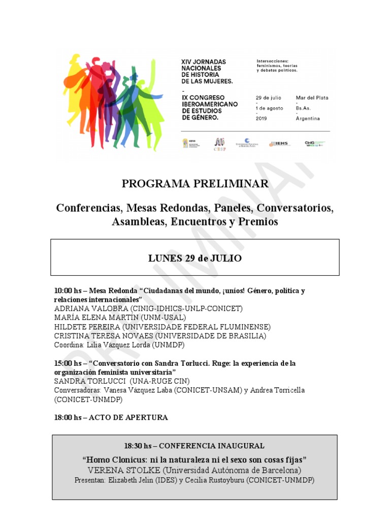 Programa Preliminar 1 | PDF | Feminismo | Estudios de género