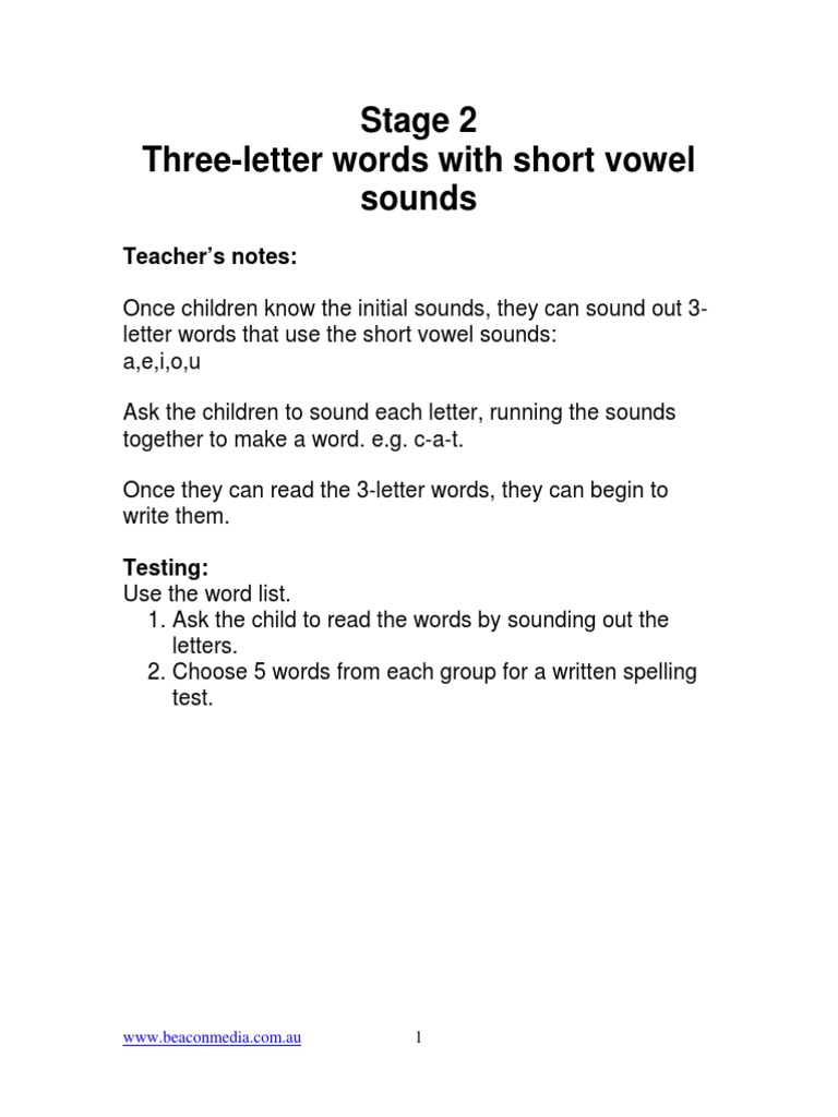 Teaching Three-Letter Words to Kids | PDF | Language Arts & Discipline ...