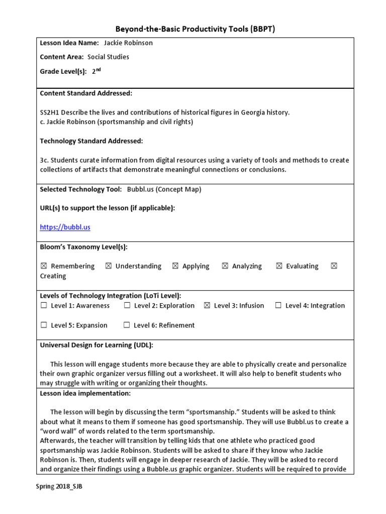 BBPT Lesson Plan | PDF | Learning | Cognition