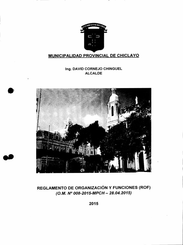 3dad63 - Reglamento de Organizacion y Funciones Rof MPCH 2015 | PDF | Alcalde | Gobierno local