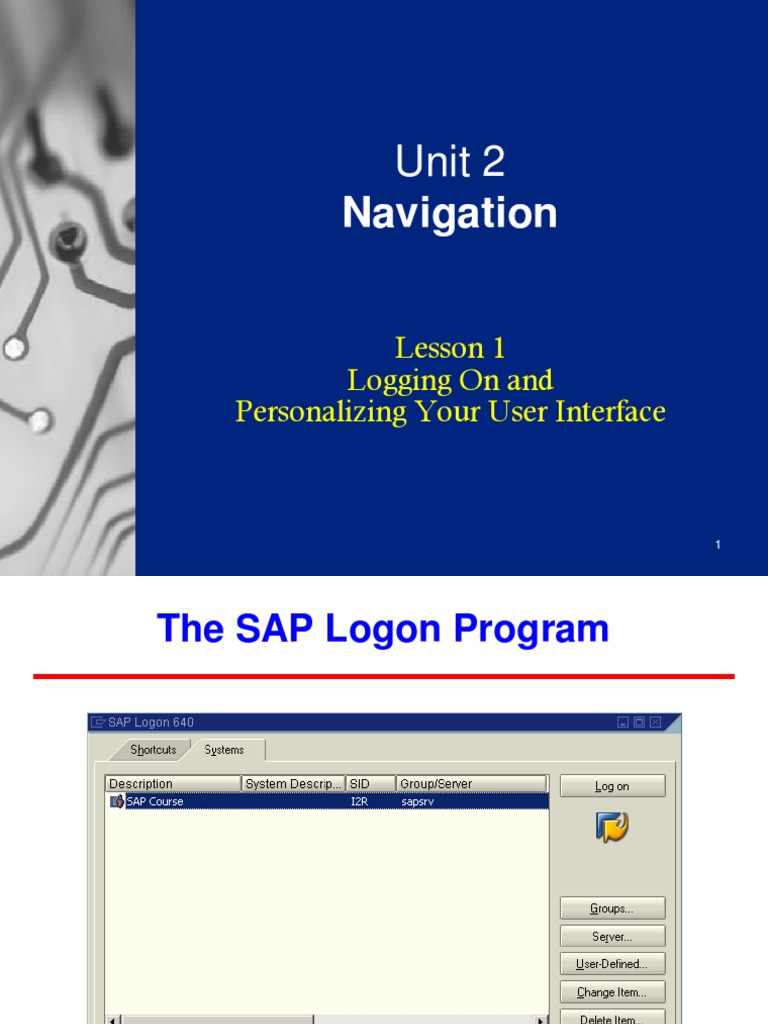 Unit 2 Navigation Lessons on Logging On, Navigating, and Using Help | PDF | Information ...