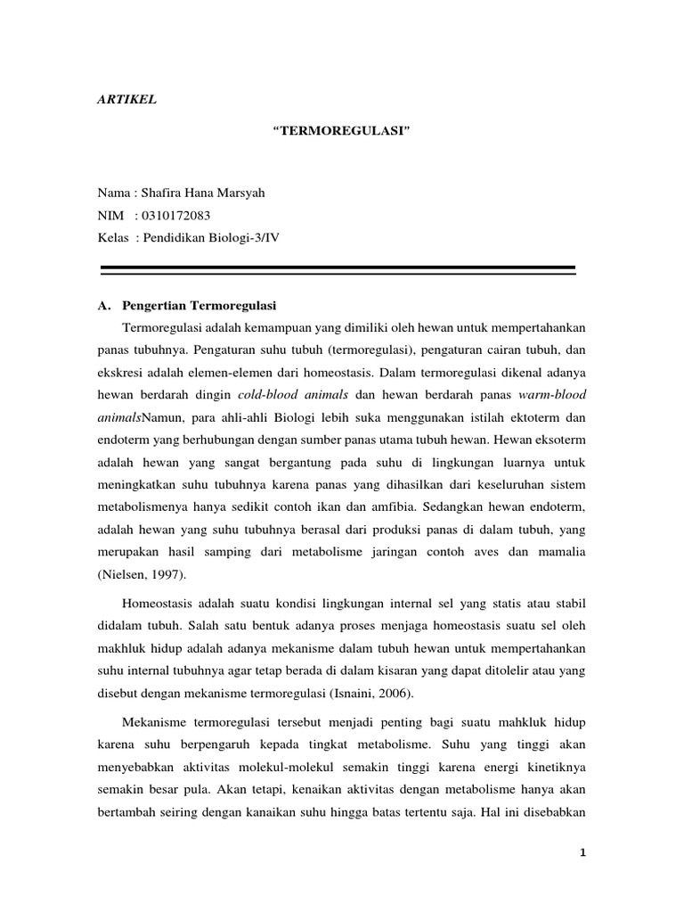 Termoregulasi PDF | PDF