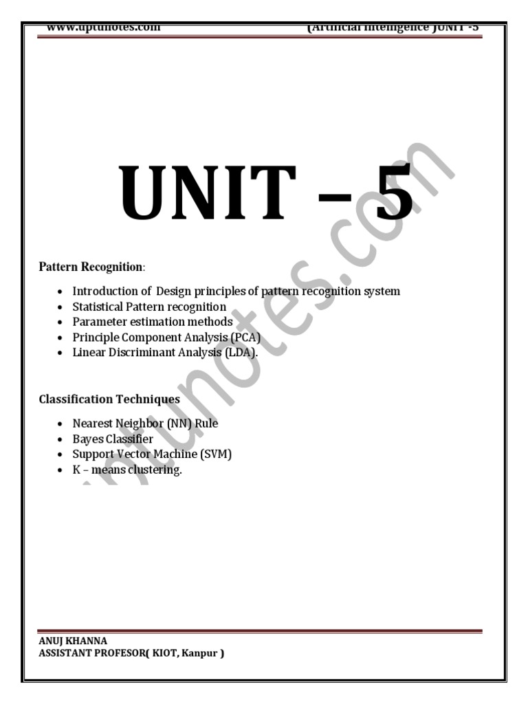 Unit - 5: Anuj Khanna Assistant Profesor (Kiot, Kanpur) | Download Free PDF | Pattern ...
