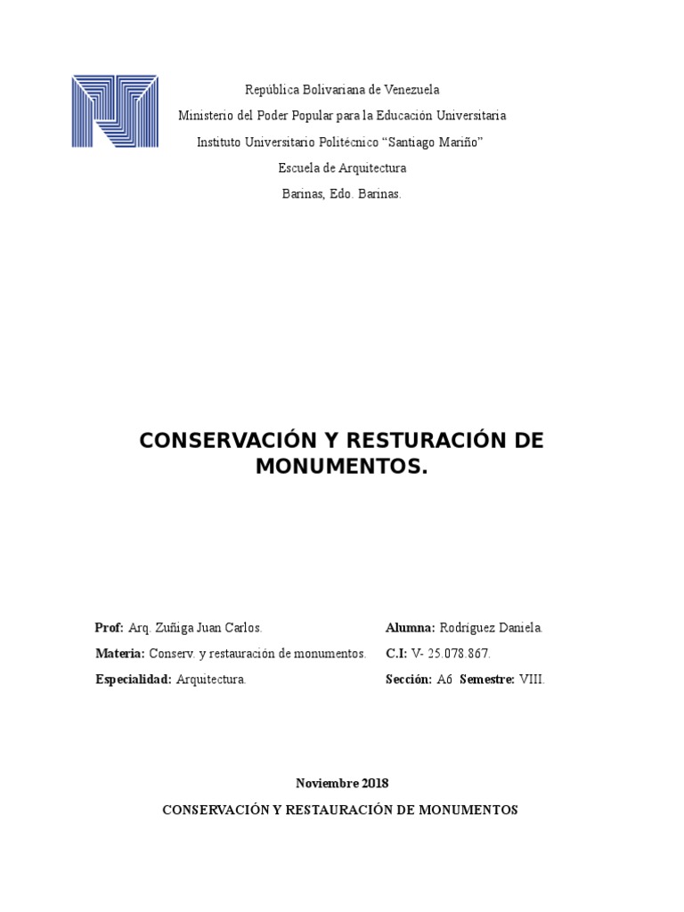 Restauracion y Conservacion de Monumentos | PDF | Pinturas | Naturaleza
