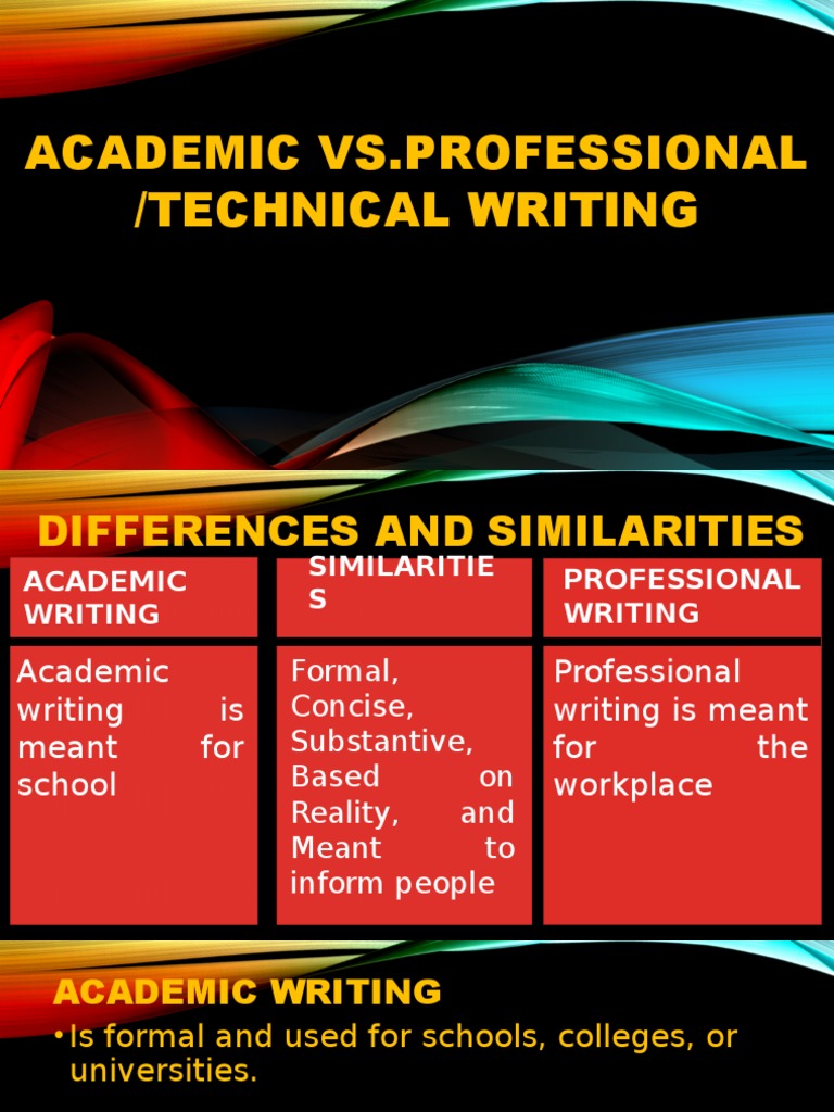 Academic vs. Professional Writing Explained | PDF | Psychological ...