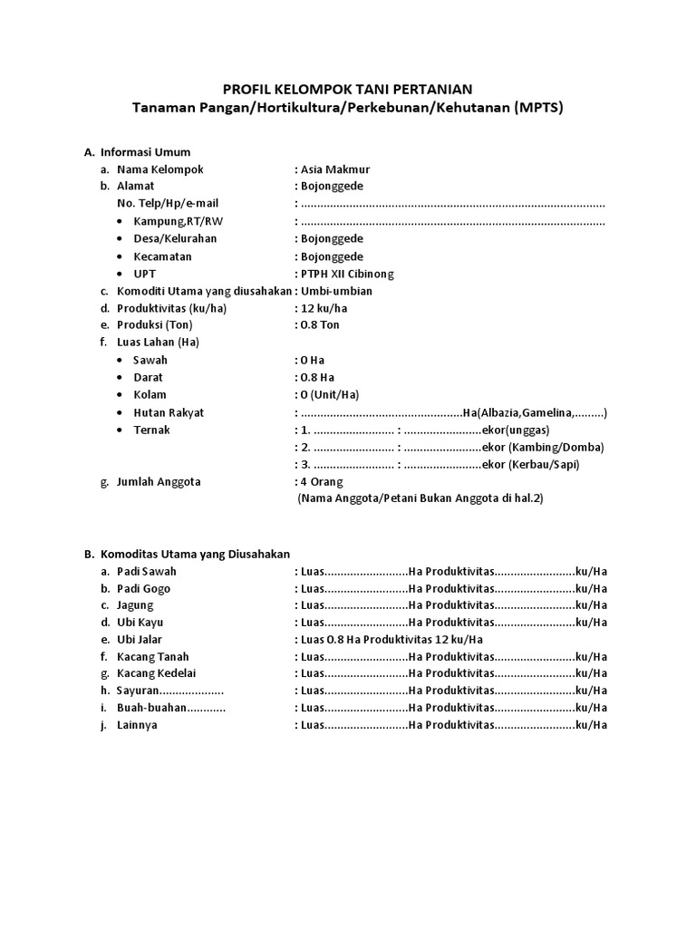 Profil Kelompok Tani | PDF