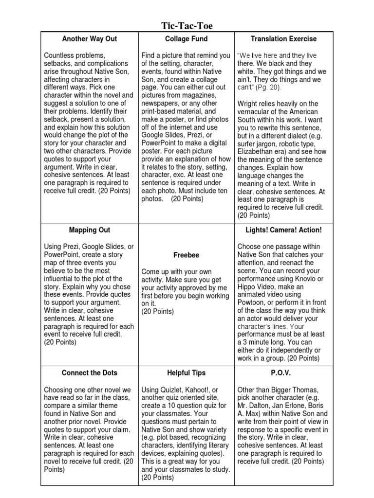Choiceboard Pdf