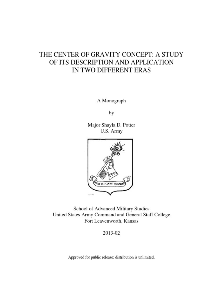 The Center of Gravity Concept: A Study of Its Description and ...