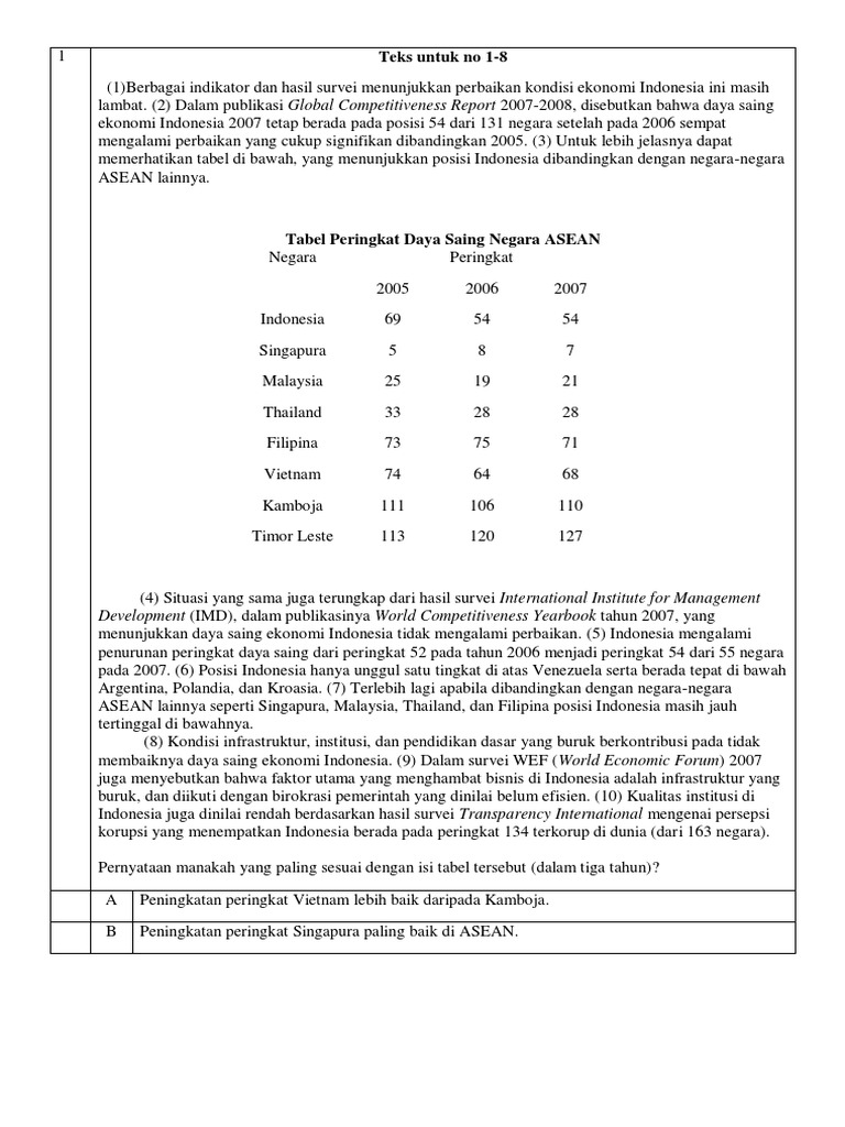 Soal Kaji Latih Try Out Utbk SBMPTN Saintek 16 Mei 2019 PDF | PDF