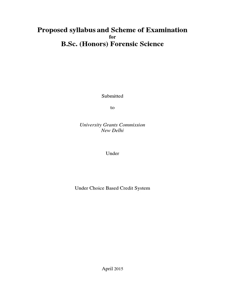 B.Sc. (Hons) Forensic Science Syllabus | PDF | Fingerprint | Forensic ...