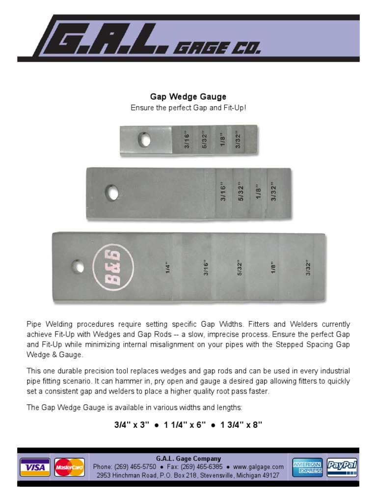 Gap Wedge Gauge: 2953 Hinchman Road, P.O. Box 218, Stevensville ...