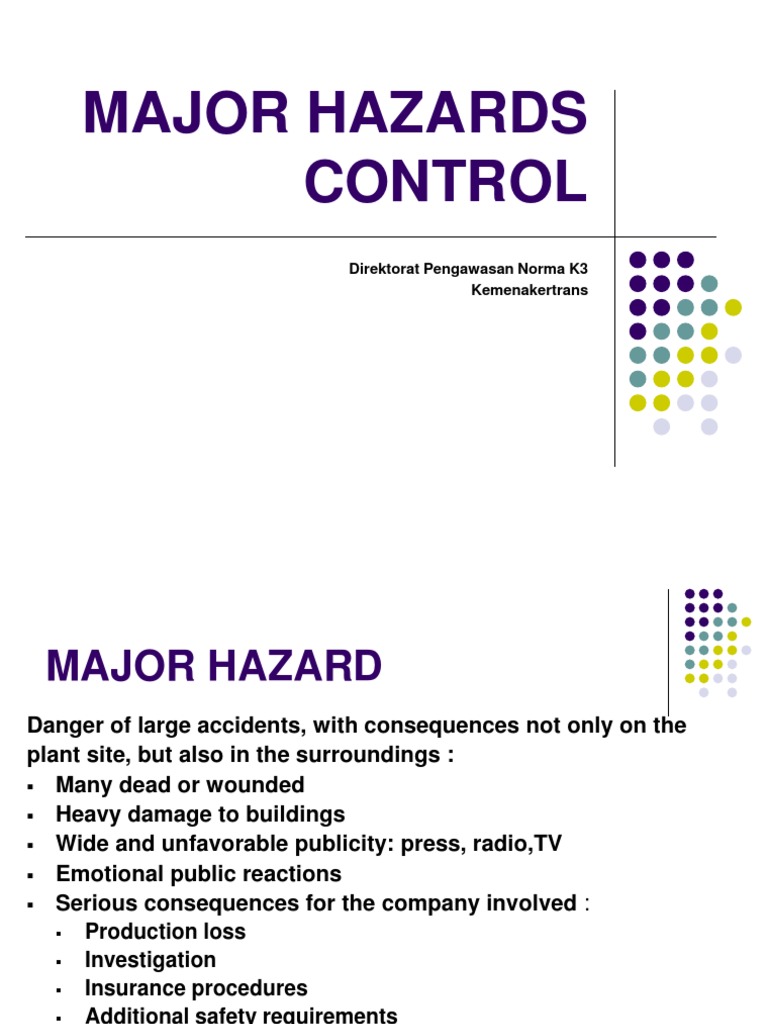 Major Hazard Control Guide | PDF | Hazards | Risk