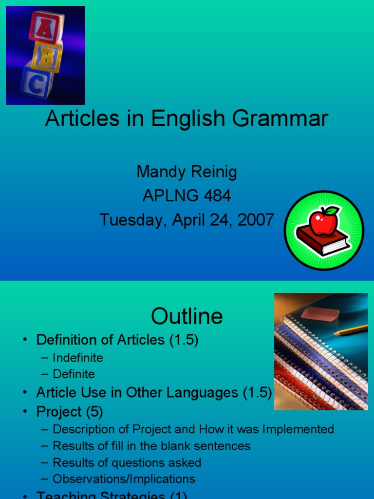 English Grammar: Articles Overview | PDF | Noun | Cognitive Science