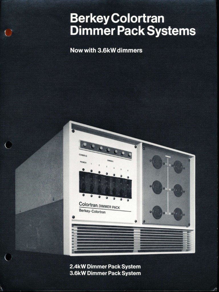 Berkey Colortran Dimmer Pack Systems Brochure 1973 | PDF | Electrical ...